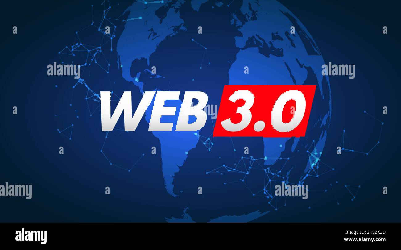 Web 3 world technology digital background. Web3 planet future internet ...
