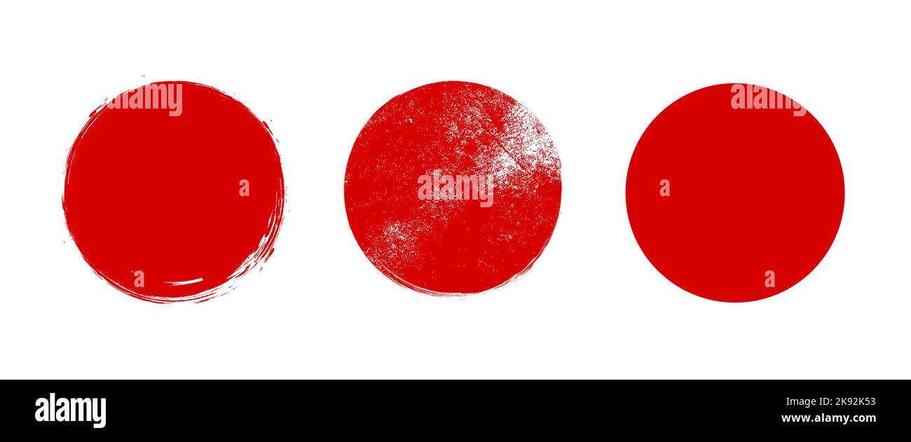 Flag of Japan with grunge circle stamp background brush. Japanese paint ...