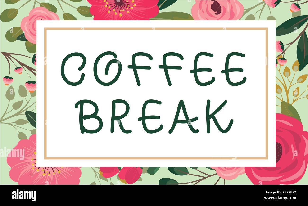 Writing displaying text Coffee Break. Conceptual photo short time ...