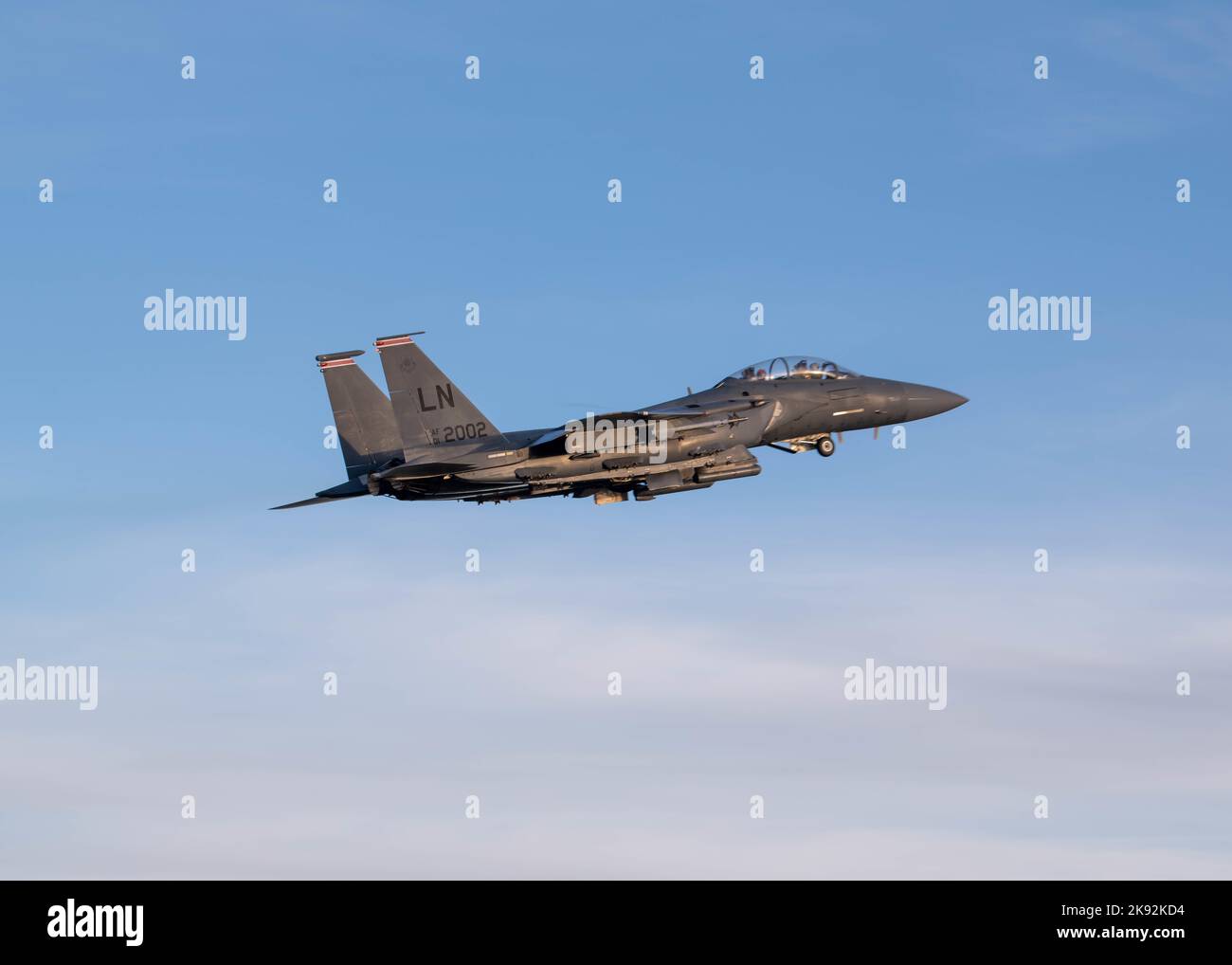 A U.S. Air Force F-15E Strike Eagle assigned to the 494th Fighter ...