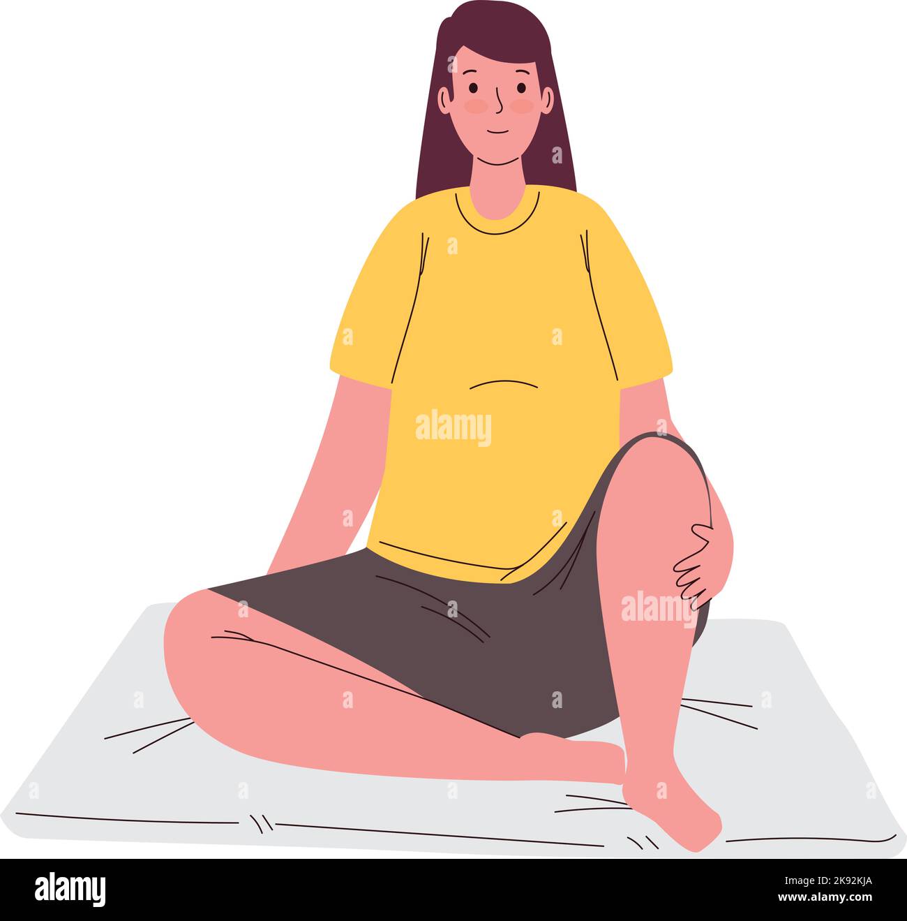 young woman seated Stock Vector Image & Art - Alamy