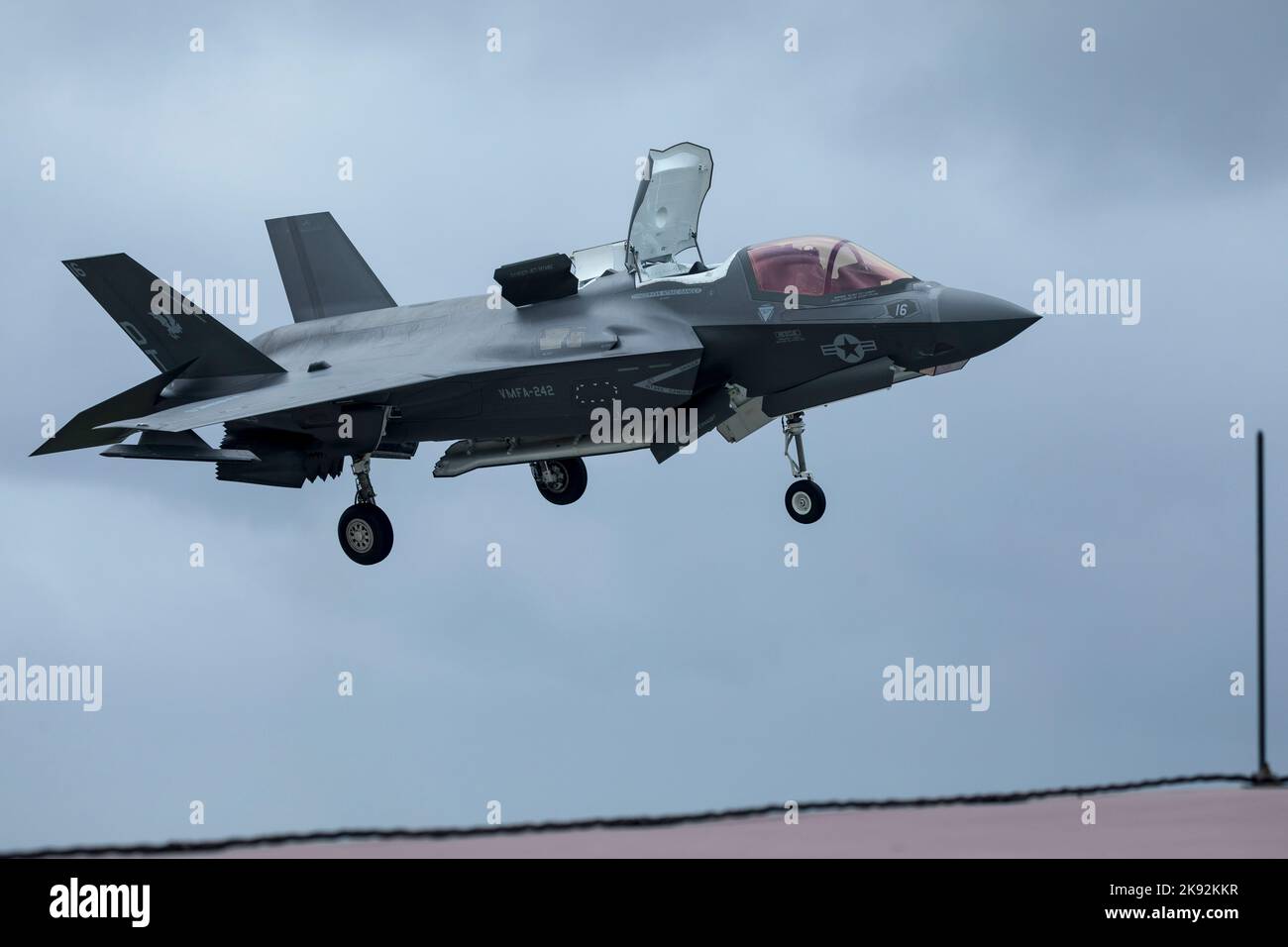 A U.S. Marine Corps F-35B Lightning II aircraft with Marine Fighter ...