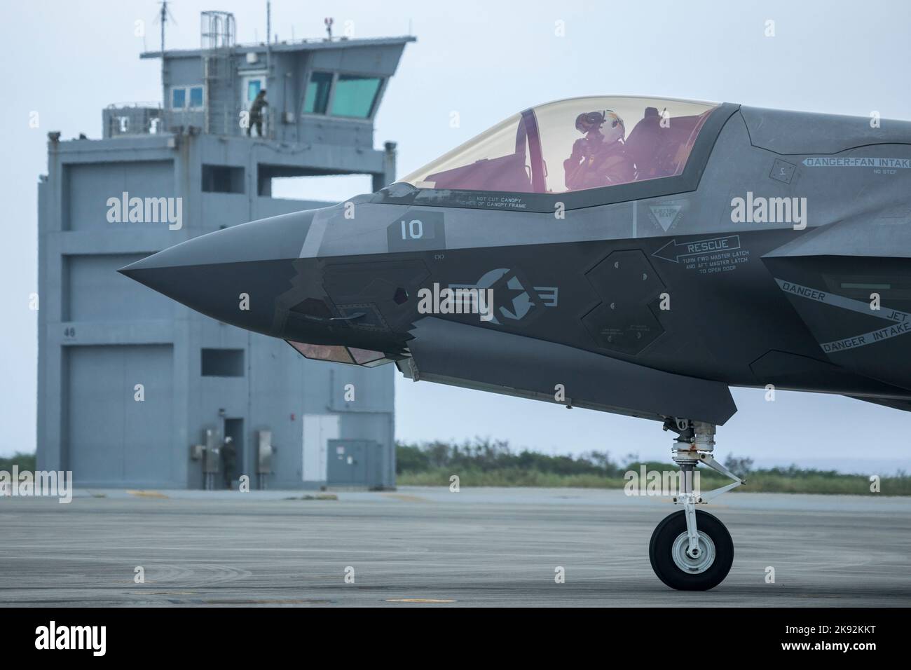 A U.S. Marine Corps F-35B Lightning II aircraft with Marine Fighter ...