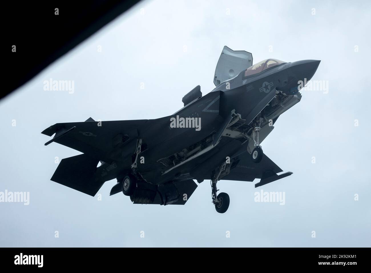 A U.S. Marine Corps F-35B Lightning II aircraft with Marine Fighter ...
