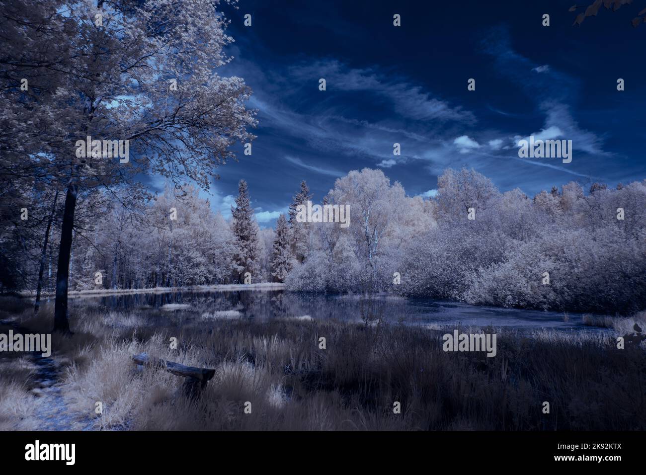 infrared photography - ir photo of landscape under sky with clouds ... infrared photography - ir photo of landscape under sky with clouds ...