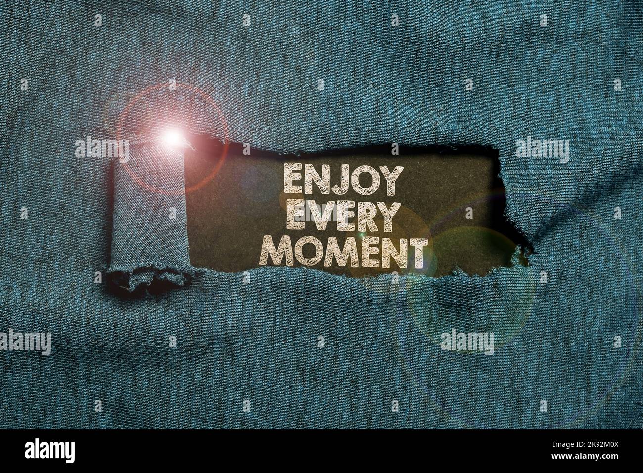 Text caption presenting Enjoy Every Moment. Word Written on stay ...