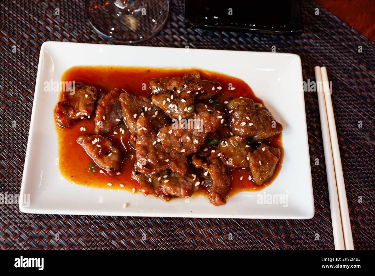 Stewed beef fillet cooked in wok Stock Photo - Alamy