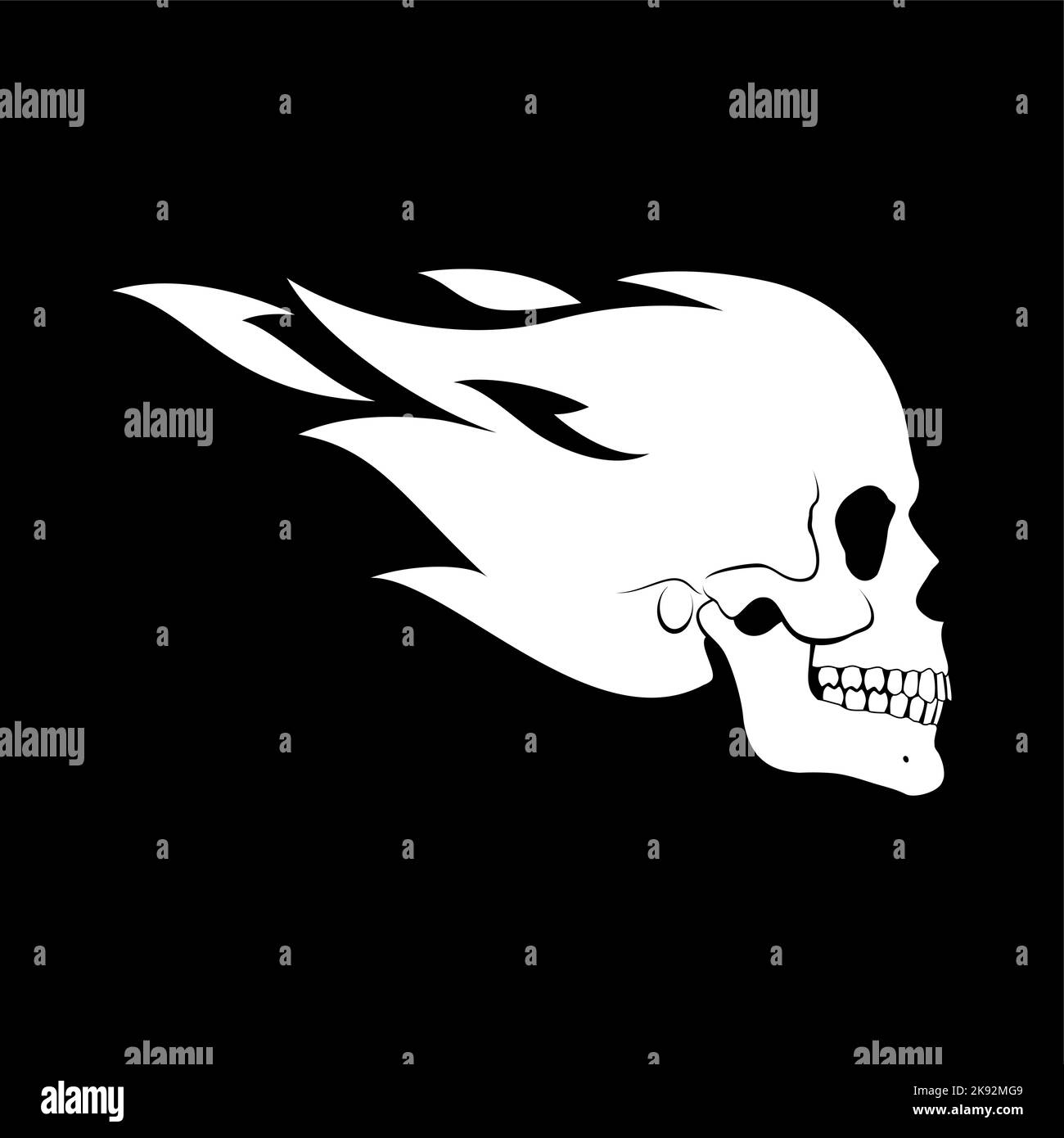 Flaming skull icon monochrome hi-res stock photography and images - Alamy