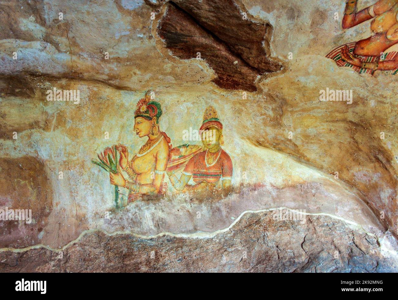 Sigiriya, Sri Lanka - August 9, 2005: Sigiriya maiden - 5th century ...