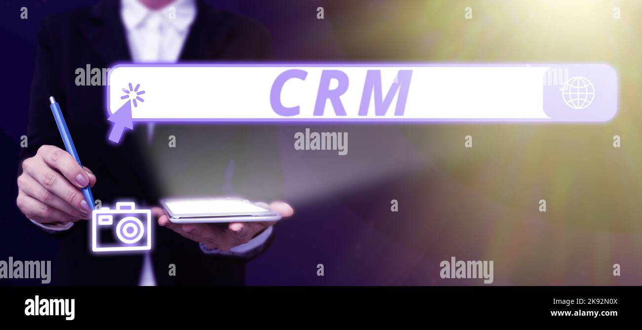 Inspiration showing sign Crm. Internet Concept manages all your company ...