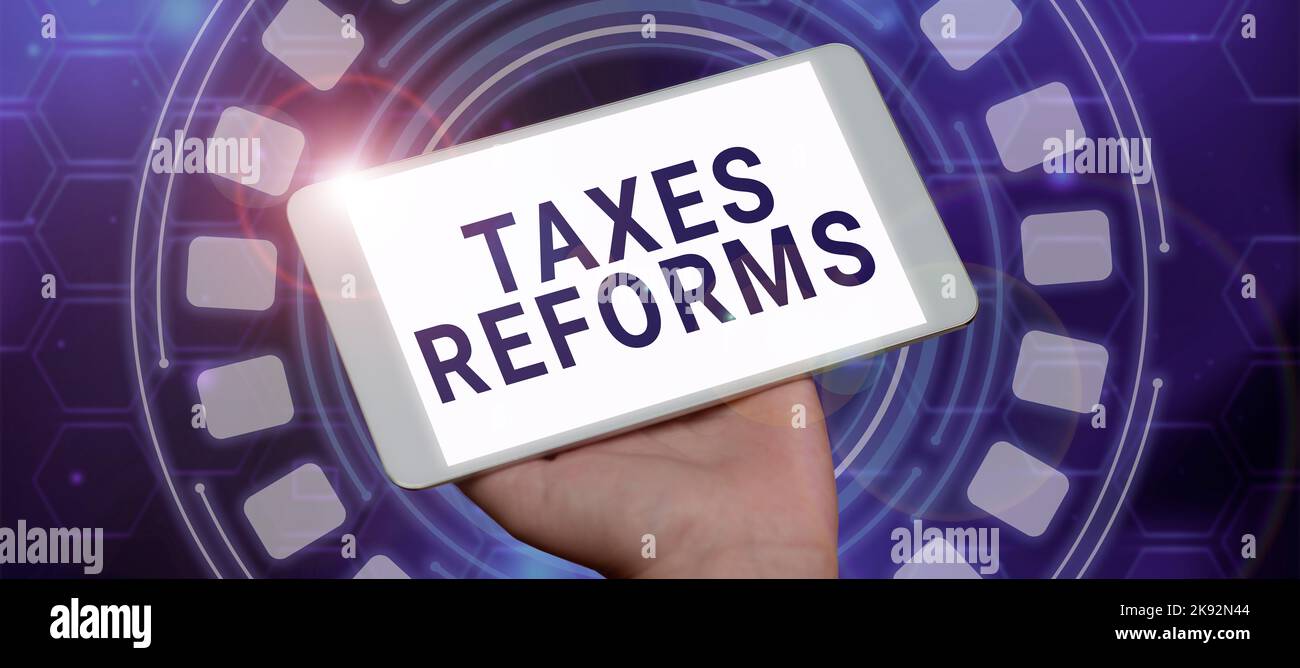 Writing displaying text Taxes Reforms. Business overview managing ...