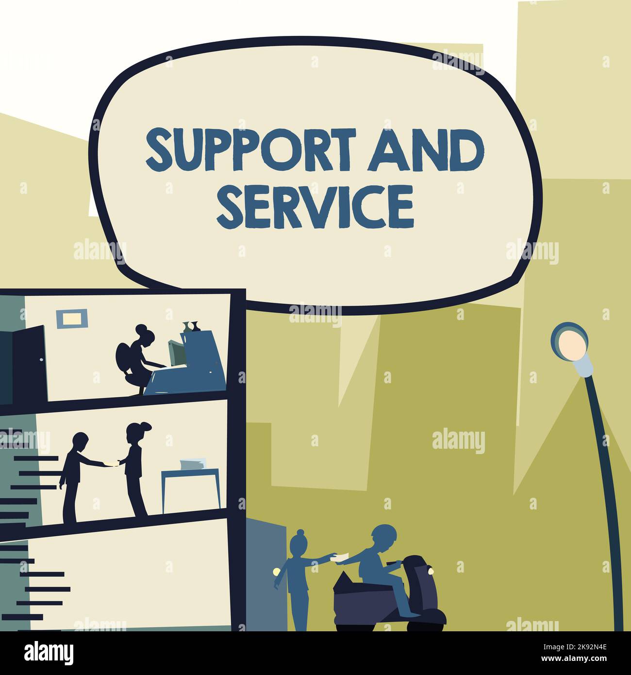 Hand writing sign Support And Service. Business overview Technical ...