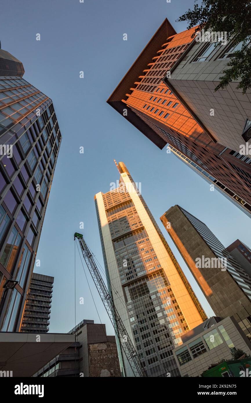 Frankfurt, Germany - July 18, 2016: panorama of Frankfurt am Main with ...