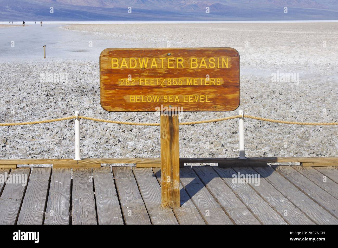 Badwater Basin Sign in Death Valley National Park in California Stock ...