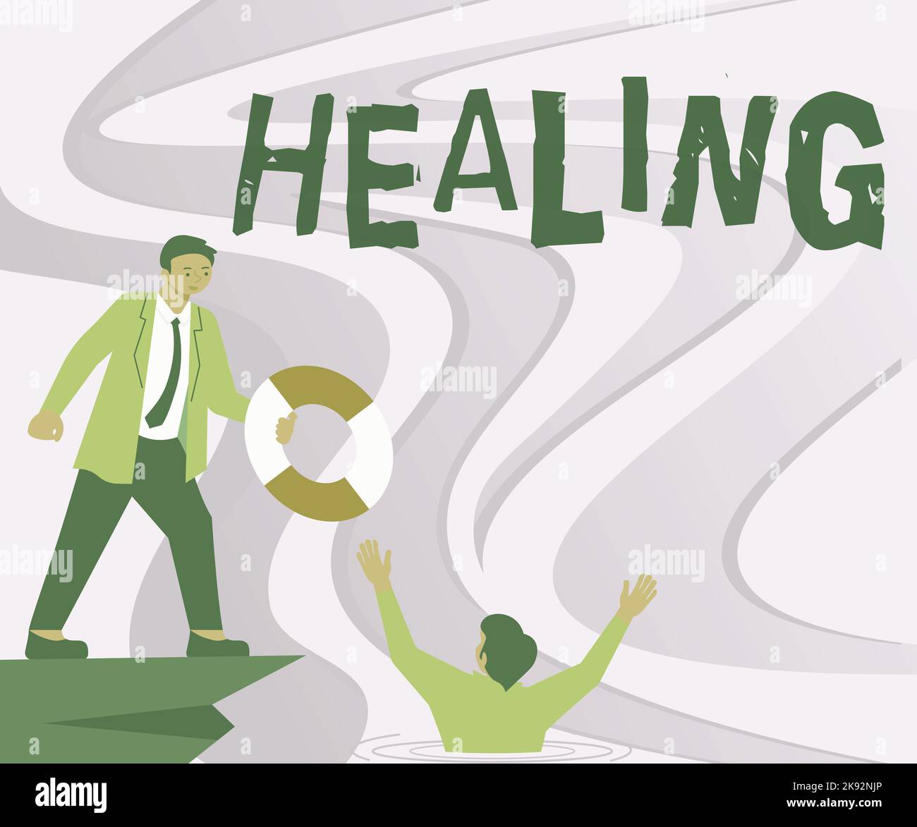 Writing displaying text Healing. Word for process of the restoration of ...