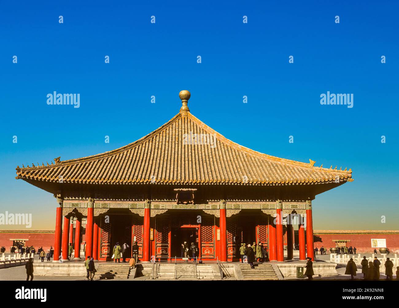 Beijing, China - July 29, 1986: chinese peole visit the forbidden city ...
