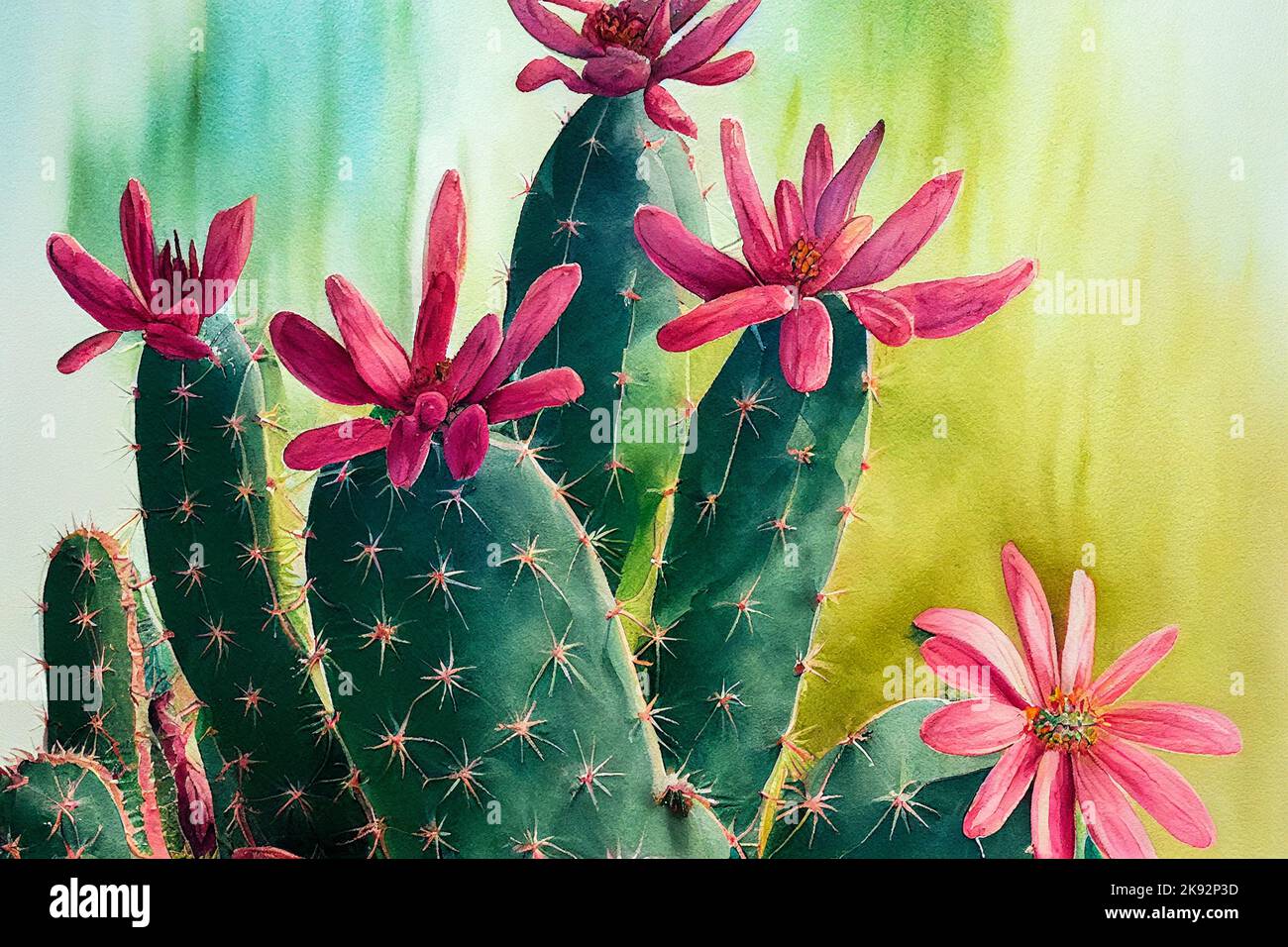 Blooming cacti in a garden Stock Photo - Alamy
