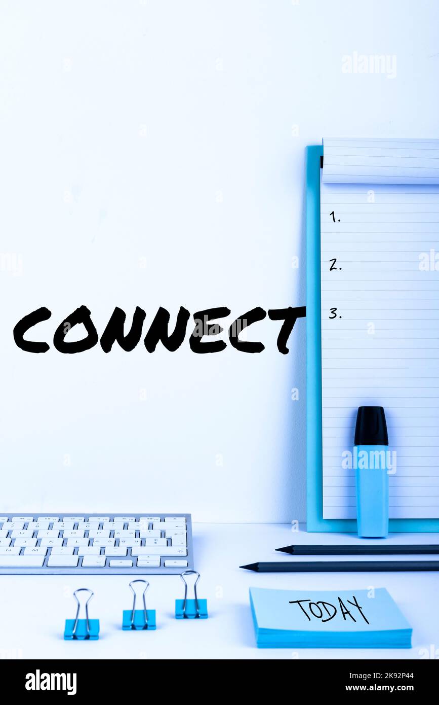 Text caption presenting Connect. Internet Concept to join or fasten ...