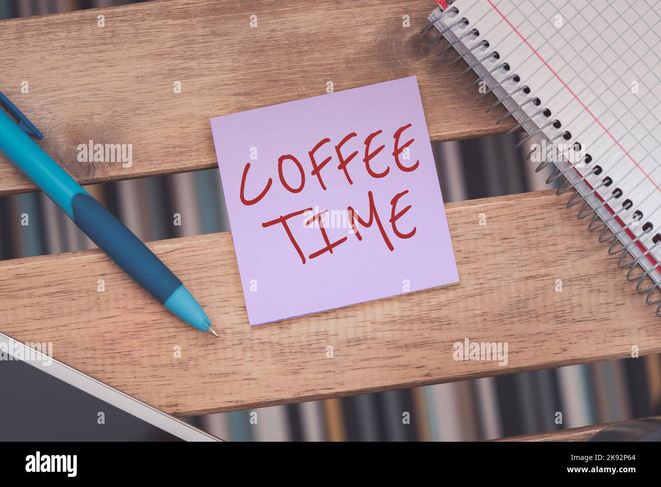 Text showing inspiration Coffee Time. Conceptual photo a chosen period ...