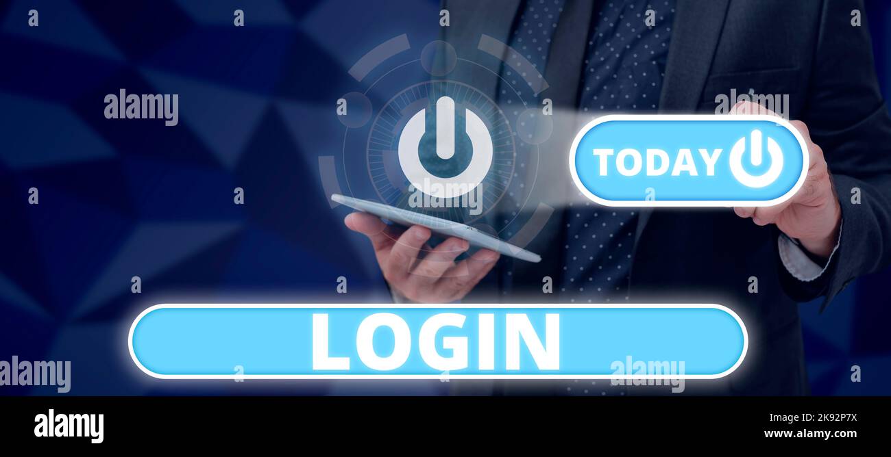 Conceptual caption Login. Internet Concept process by which an ...