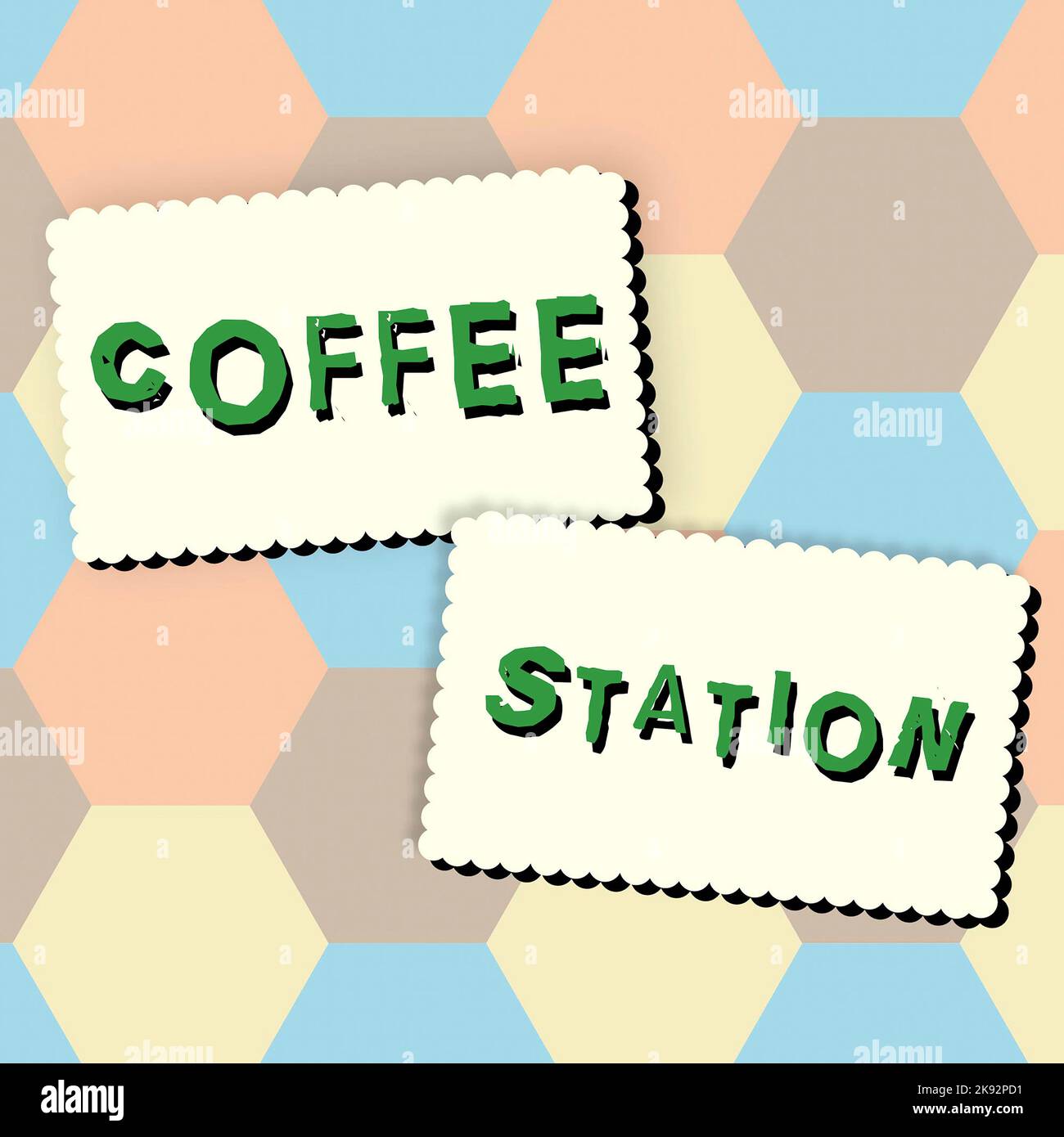 Conceptual caption Coffee Station. Conceptual photo a small, informal ...