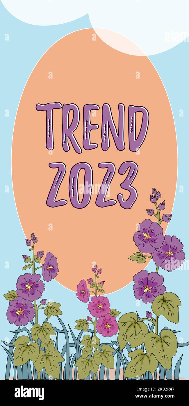 Conceptual display Trend 2023. Word for things that is famous for short ...