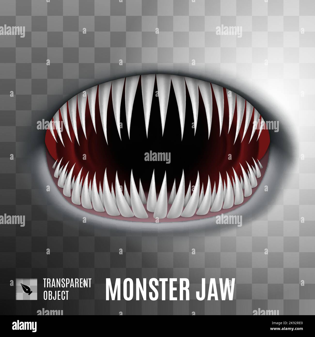 Spooky Monster Jaw Isolated on Transparent Background. Horror ...