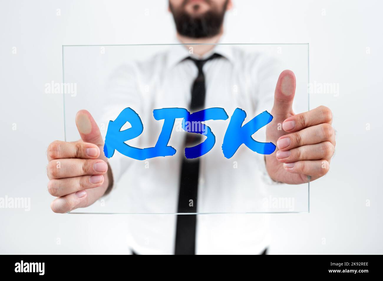 Text showing inspiration Risk. Business idea implies future uncertainty ...