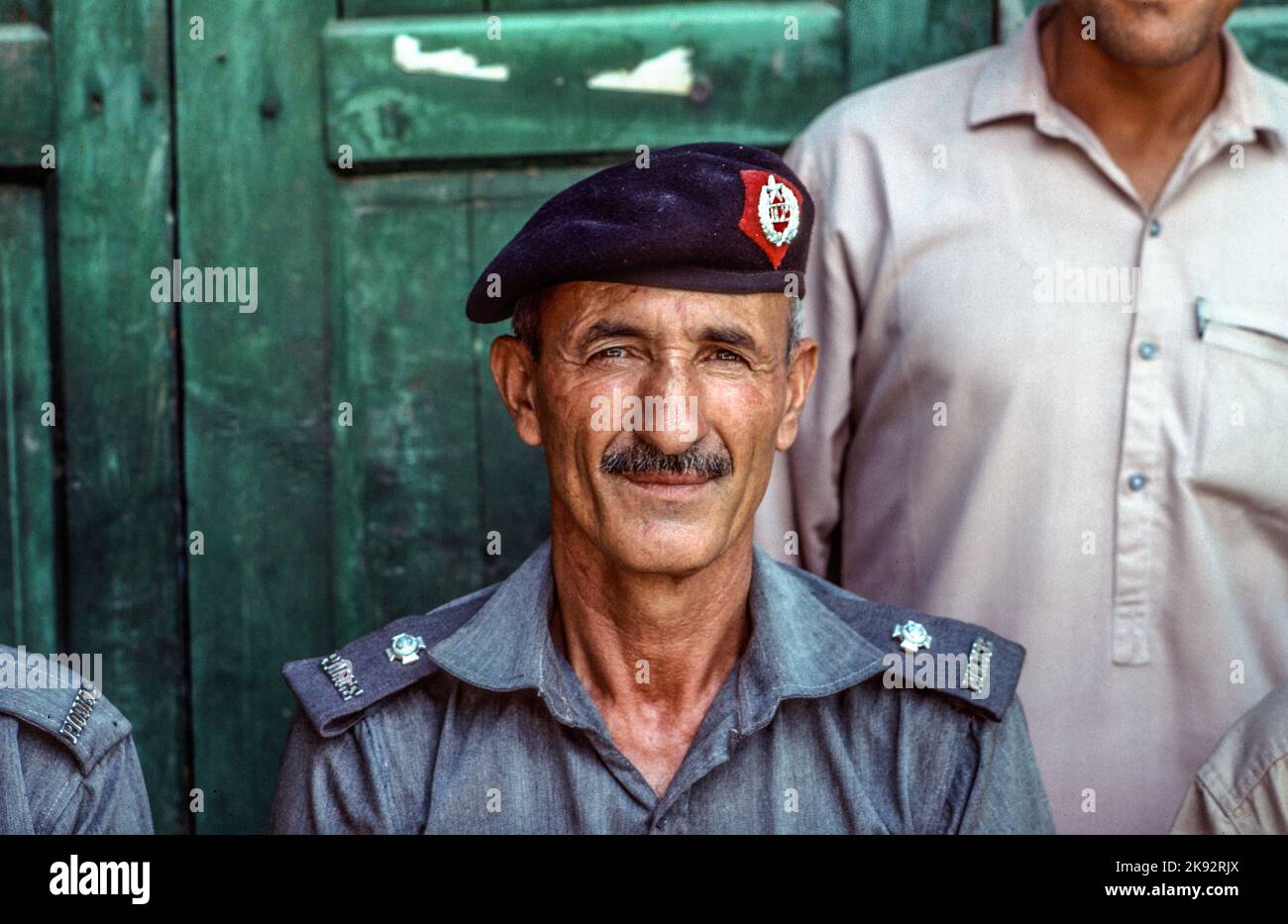 Gilgit, Pakistan - June 30, 1987: portrait of proud elderly policeman ...