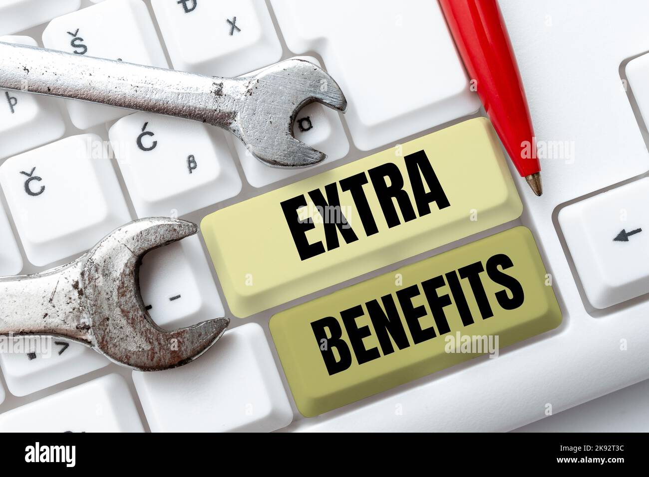 Hand writing sign Extra Benefits. Business idea Conclusion Last ...