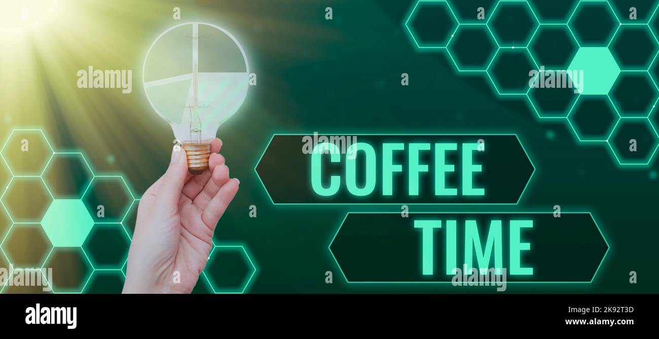Text caption presenting Coffee Time. Concept meaning a chosen period ...