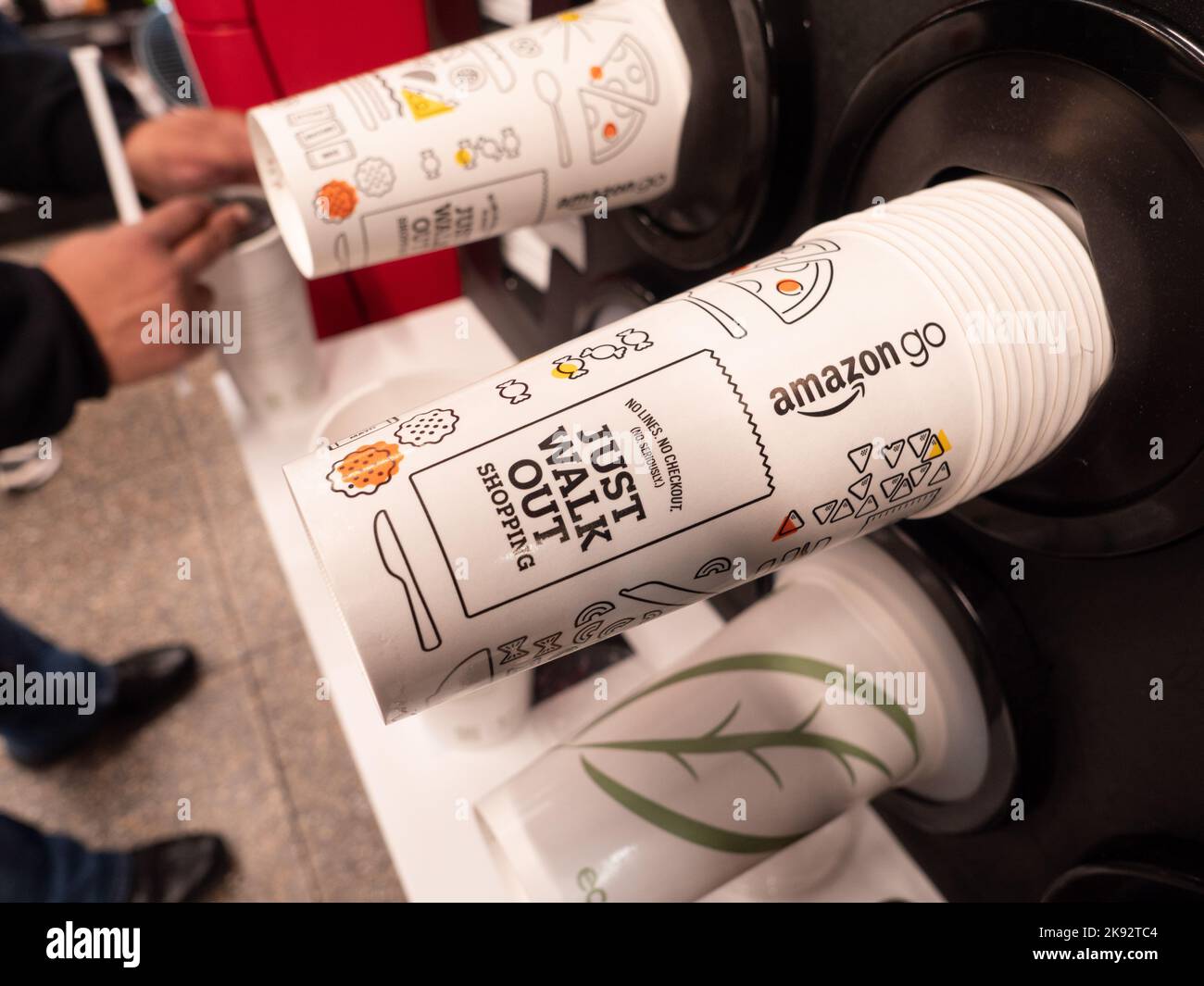 Drink cups at the Amazon Go store in New York City. Photo by Francis ...