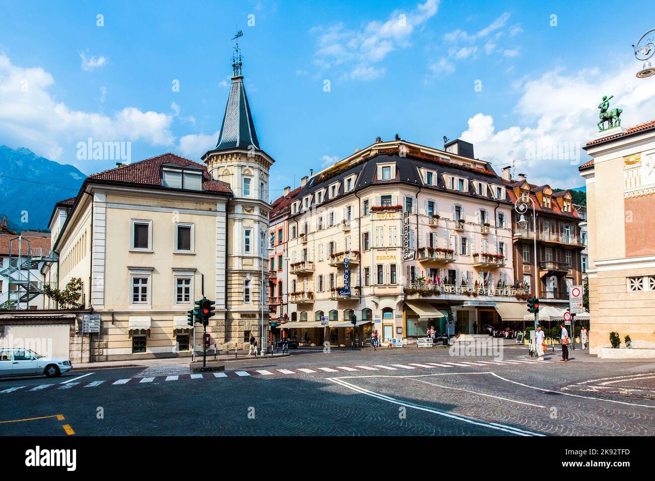 MERAQN, ITALY - AUG 1, 2009: fine street view of Meran in Italy. Meran ...