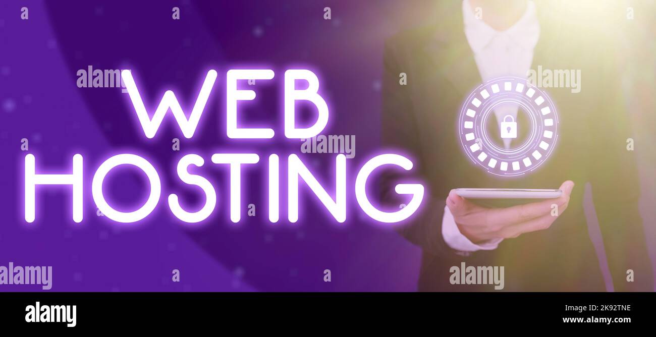 Text caption presenting Web Hosting. Business showcase business allowing access to a server to ...