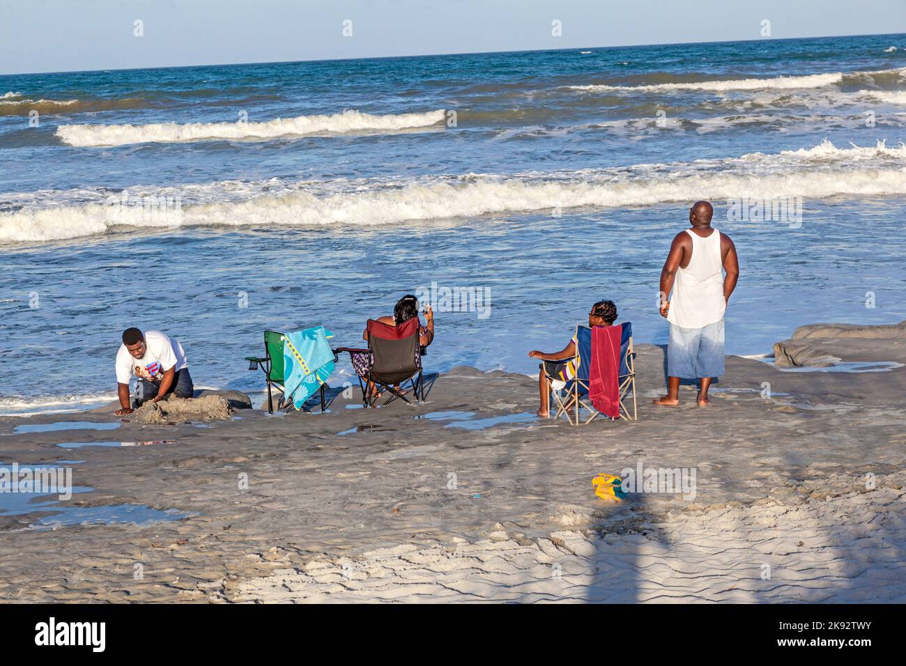 ST. AUGUSTINE, USA - JULY 23, 2010: people enjoy the beautiful beach in ...