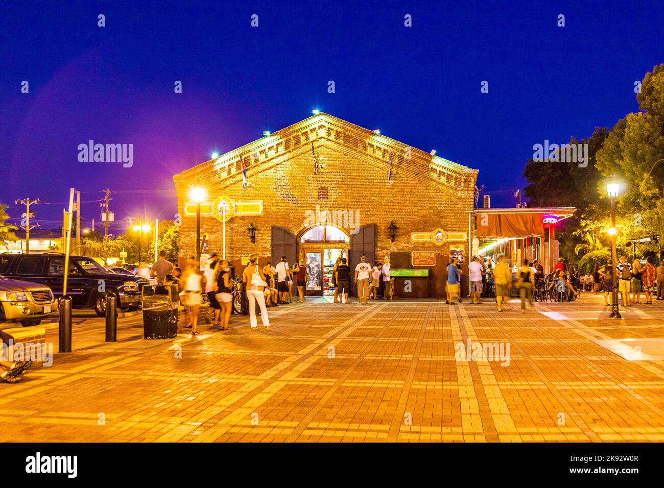 KEY WEST, USA - JULY 28, 2010: Tourists enjoy Mallory Square atmosphere ...