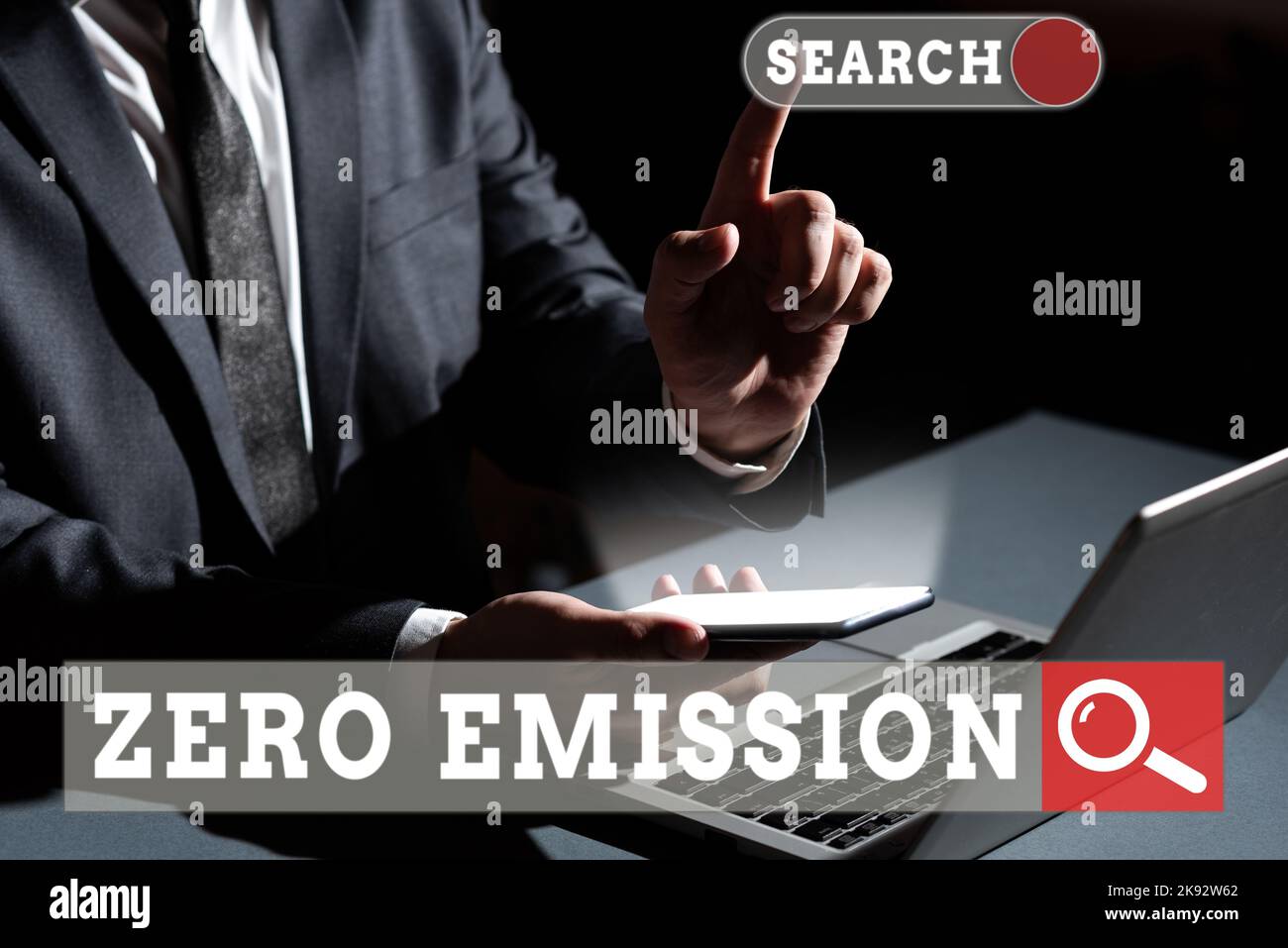 Sign displaying Zero Emission. Internet Concept refers to an engine ...