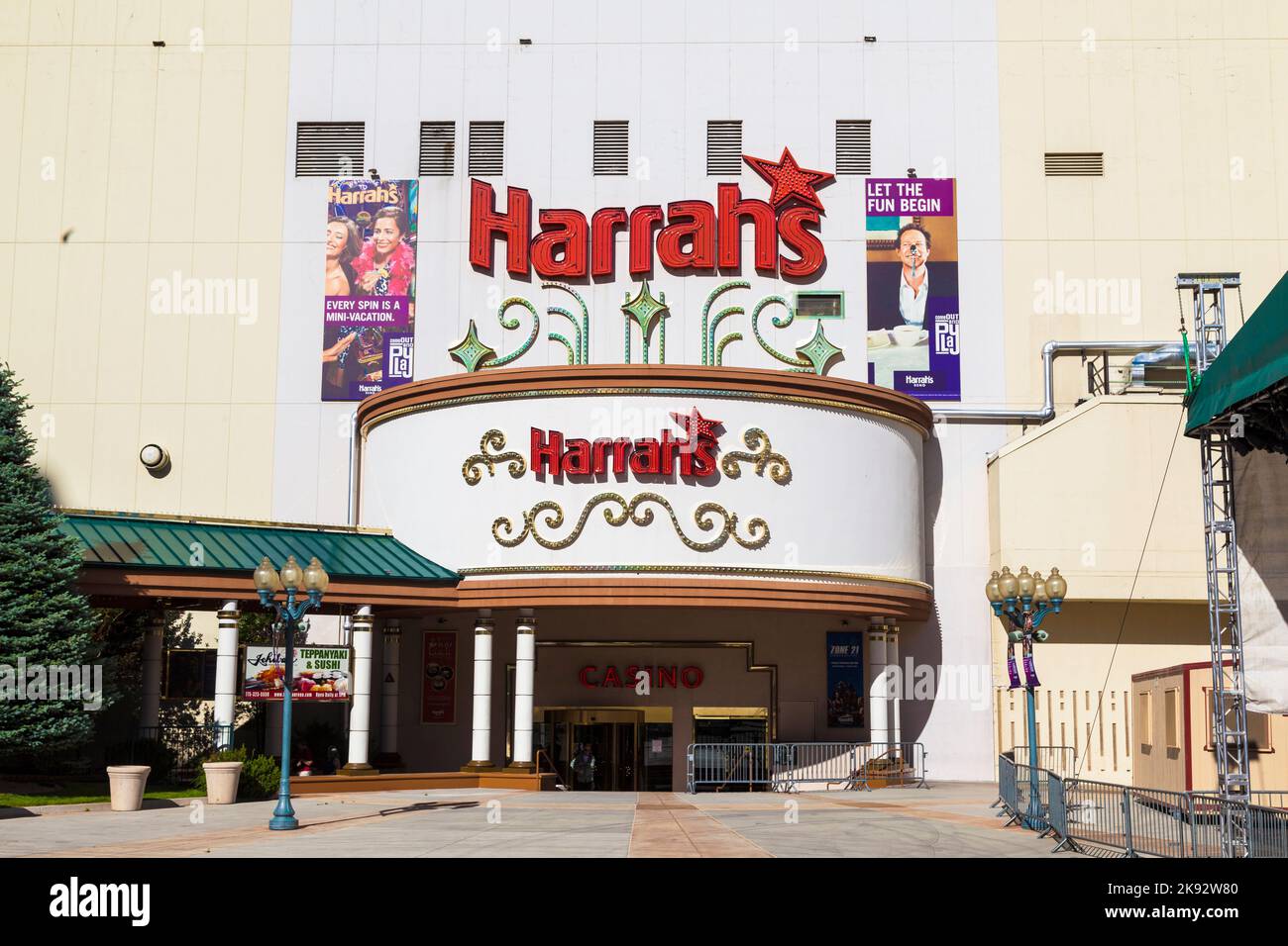 RENO, USA - JUNE 17, 2012: facade of Harrahs casino in Reno, USA ...