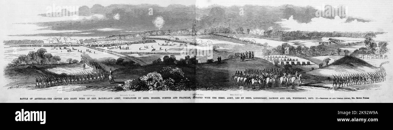 Battle of Antietam - The center and right wing of General George ...