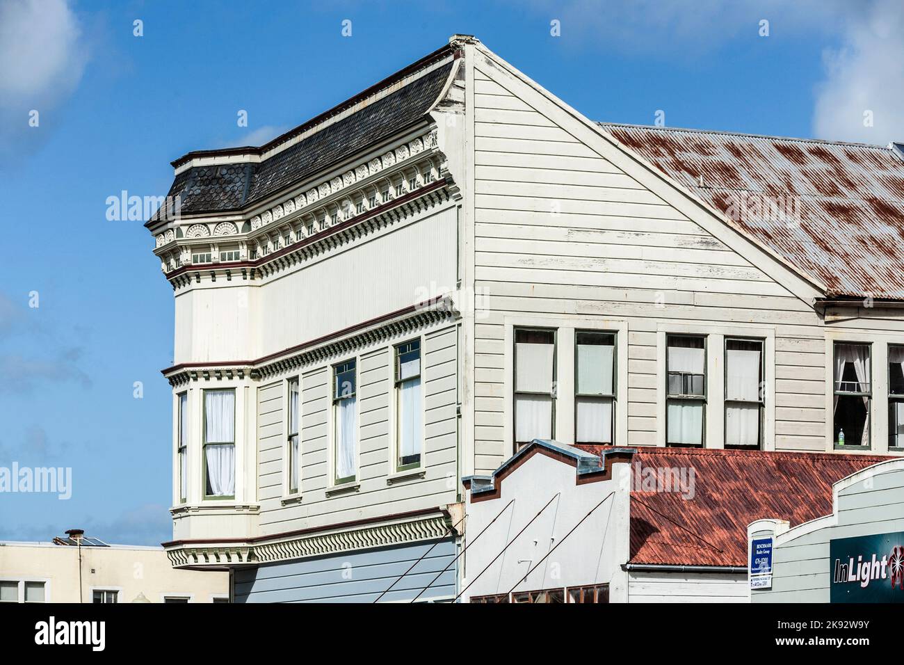 FERNDALE, USA, JUNE 18, 2012: Victorian storefronts in Ferndale, USA ...