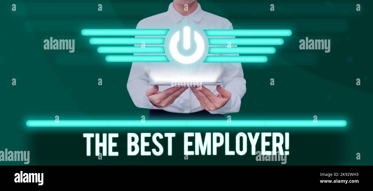 Conceptual caption The Best Employer. Internet Concept created a ...
