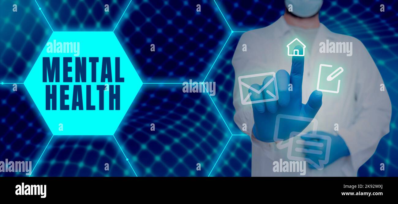 Text sign showing Mental Health. Concept meaning state of the emotional ...