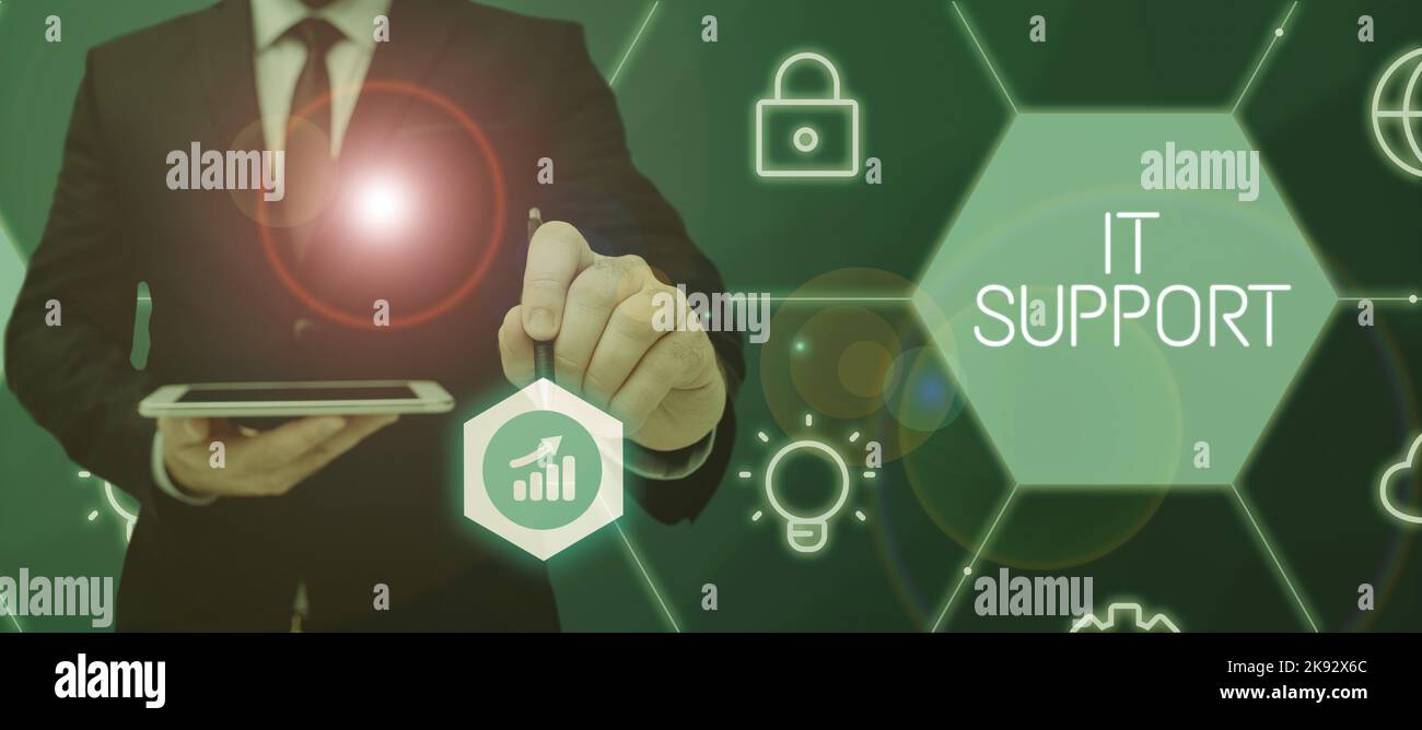 Conceptual display It Support. Business showcase Lending help about ...
