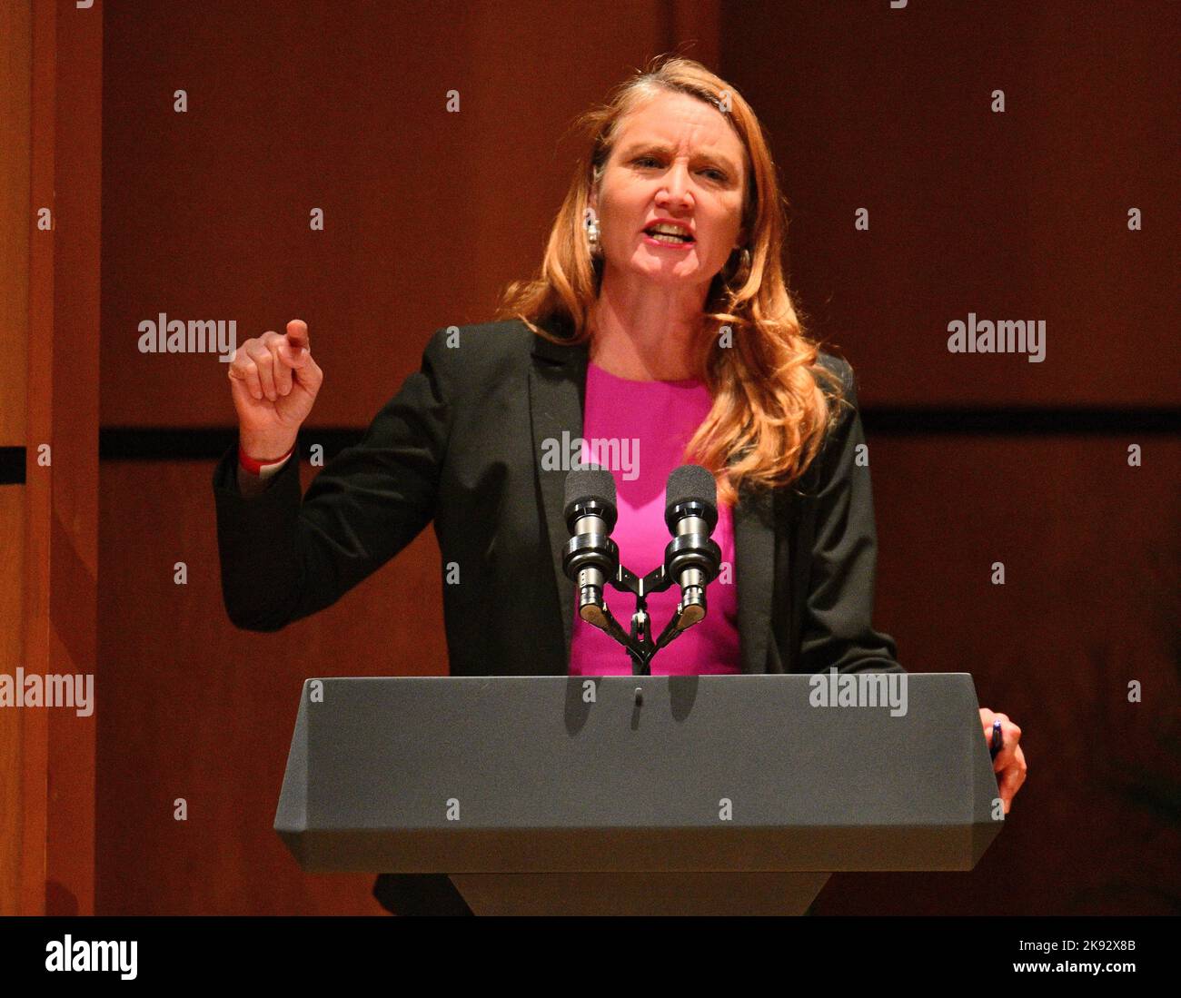 Representative Melanie Stansbury, a Democrat from New Mexico, speaks ...