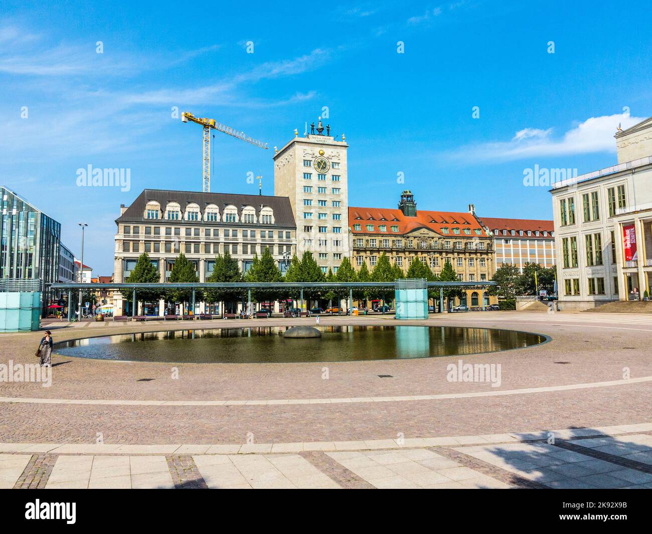 LEIPZIG, GERMANY - AUG 25, 2013: facade of famous Kroch skyscraper in ...