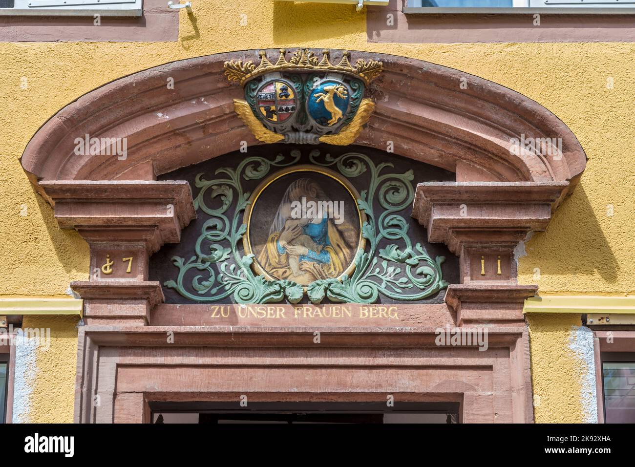 FREIBURG, GERMANY - JUNE 28, 2014: famous facade of medieval house with ...