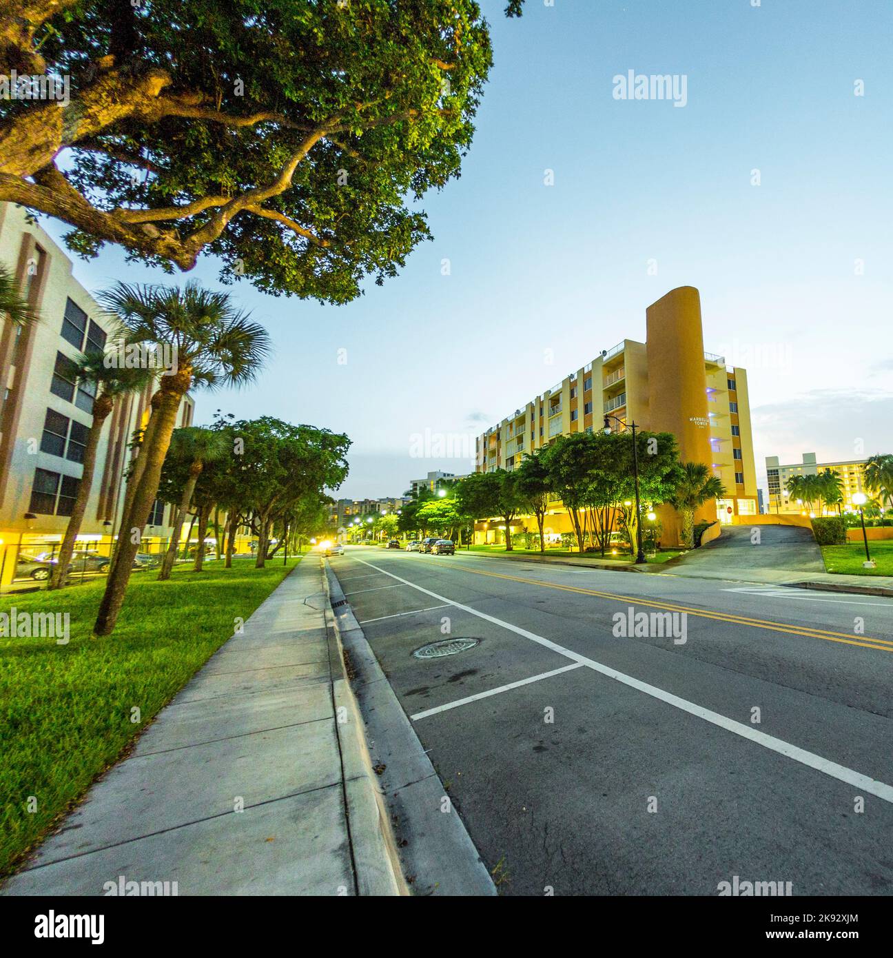 SUNNY ISLES BEACH, USA - AUG 18, 2014: skyscraper at seafront in Sunny ...