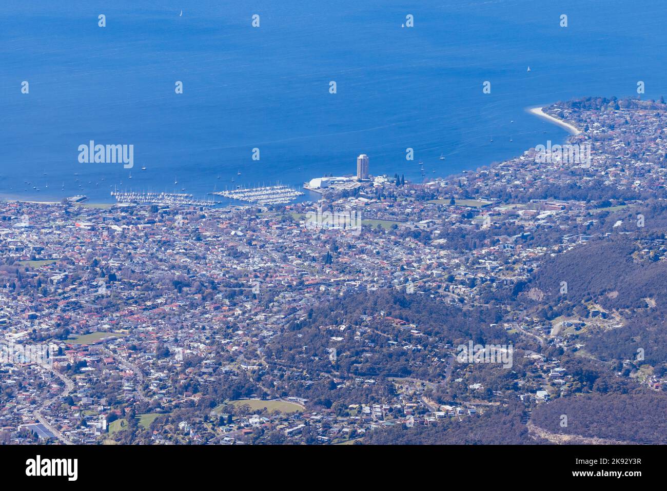 The iconic view from the summit of Mt Wellington on a cold spring ...