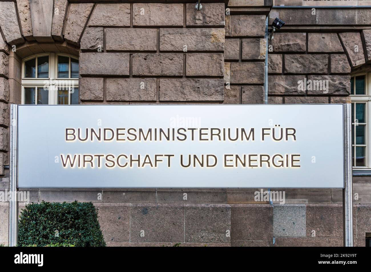 BERLIN, GERMANY - OCT 29, 2014: entrance sign of the federal ministry ...
