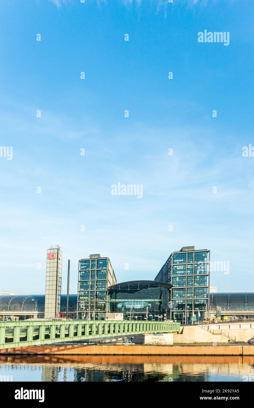 BERLIN, GERMANY - OCT 28, 2014 : The main railway station of Berlin ...